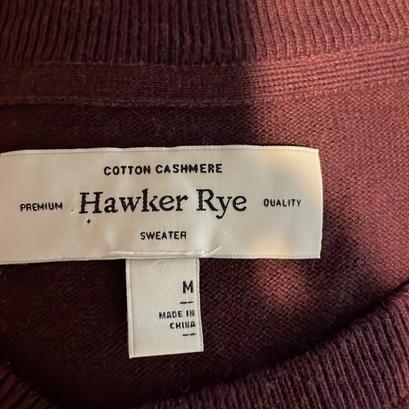 Hawker Rye | Sweaters | Mens Hawker Rye Cotton Cashmere V Neck Sweater ...